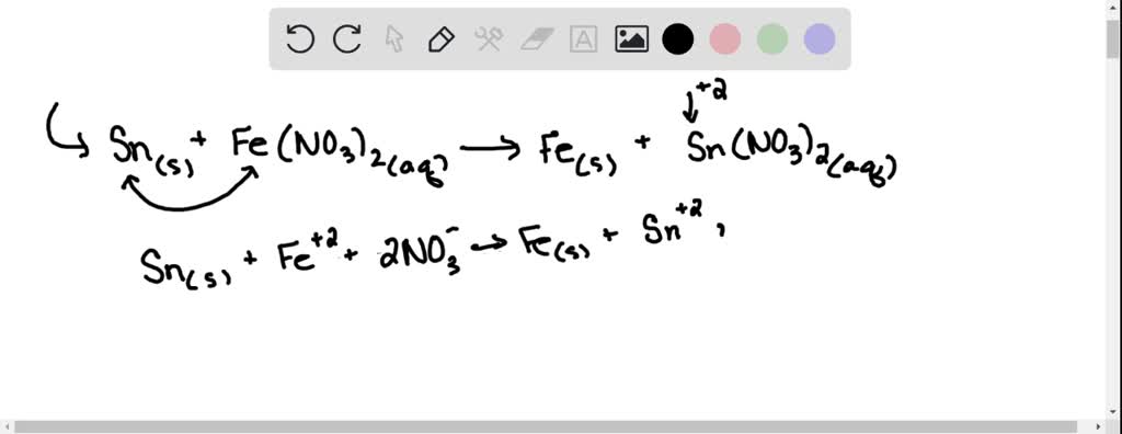 SOLVED: A piece of solid Sn metal is put into an aqueous solution of Fe ...