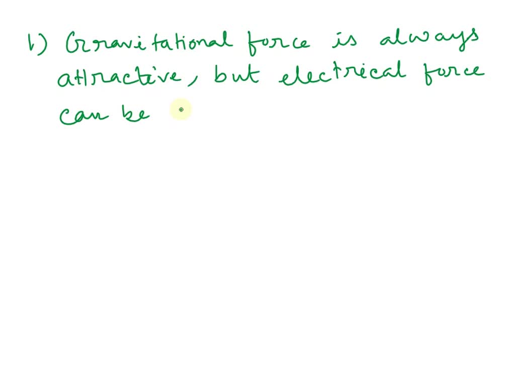 SOLVED: A main difference between gravitational and electric forces is ...