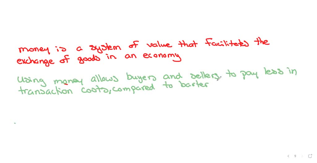 SOLVED: What is money, and why does anyone want it? Support your ...