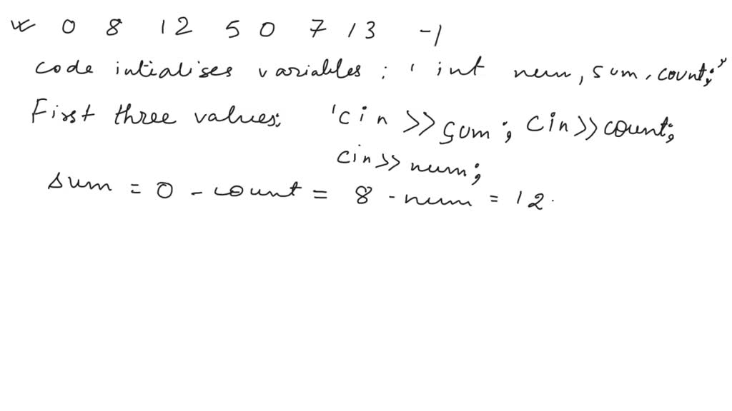 SOLVED: What is the ending value of sum, if the input is 2 5 7 3? All ...