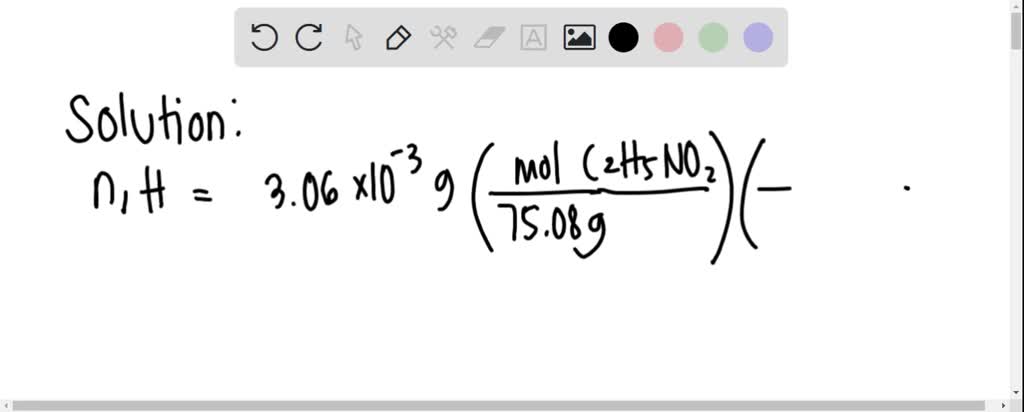 SOLVED: Determine the quantity of moles of hydrogen in 3.06 × 10^-3 g of glycine, C2H5NO2.