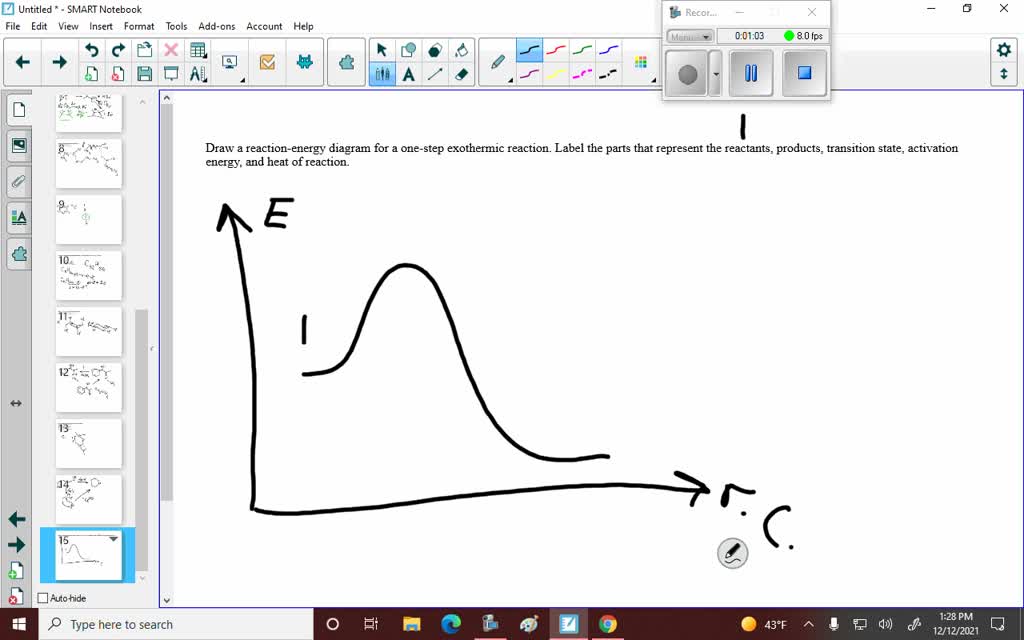 SOLVED: Draw a reaction-energy diagram for a one-step exothermic ...