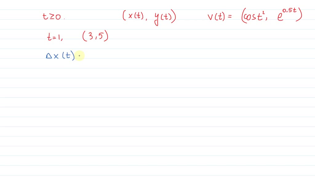 SOLVED: At time t > 0, particle moving along a curve in the xy-plane has position (x(t) . y(t ...
