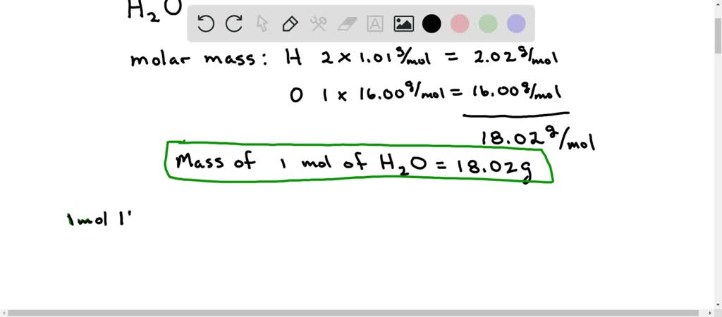SOLVED: A water molecule is made up of one oxygen atom and two hydrogen atoms. What is the mass ...