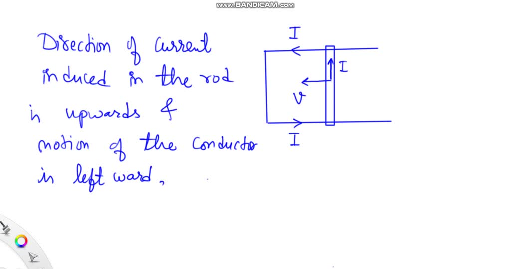 SOLVED: conducting bar moves to the left at a constant speed V0n two conducting rails joined at ...