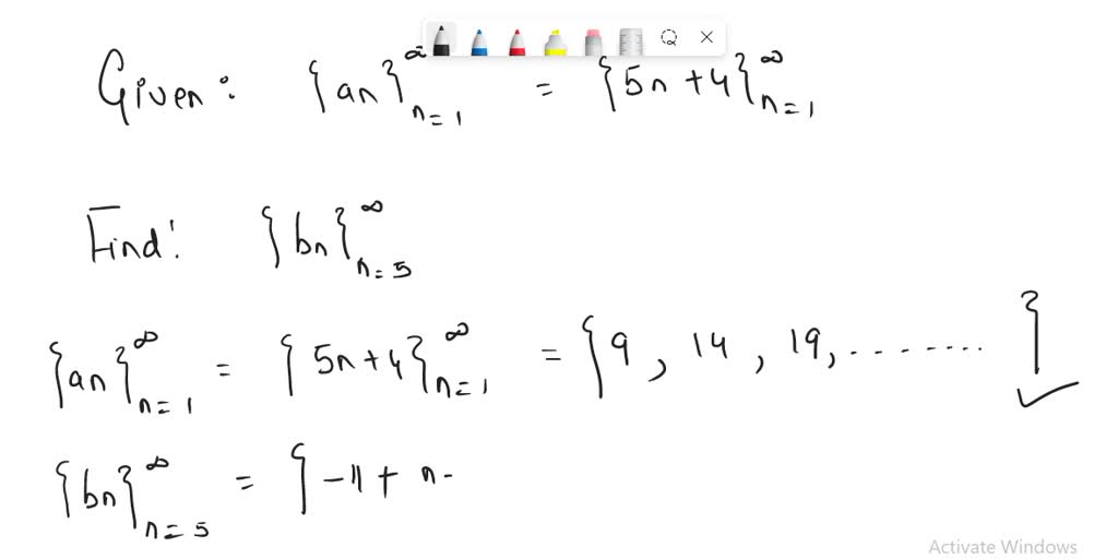 SOLVED: Express the sequence @, as an equivalent sequence of the form ...