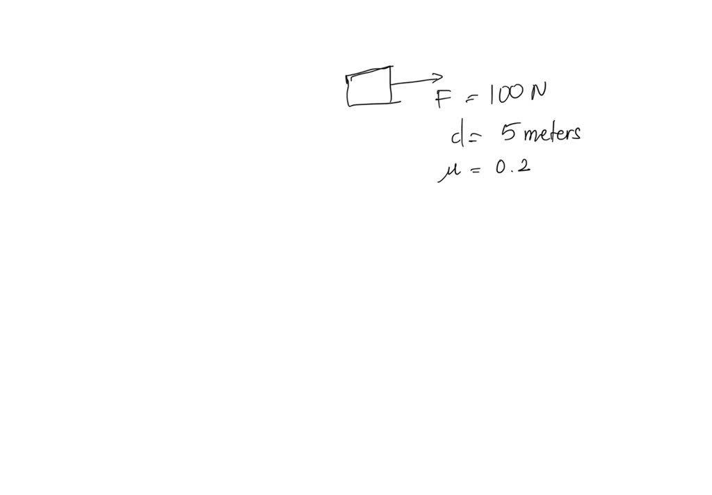 SOLVED: A box is pushed with a force of 100 newtons for a distance of 5 ...