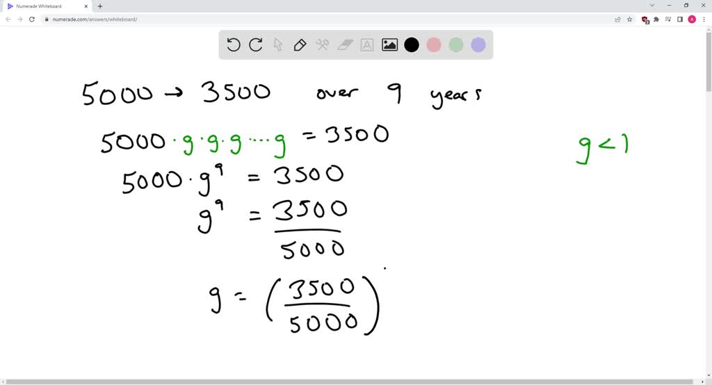 SOLVED: If an asset declines in value from 5,000 to3,500 over nine years, what is the mean ...