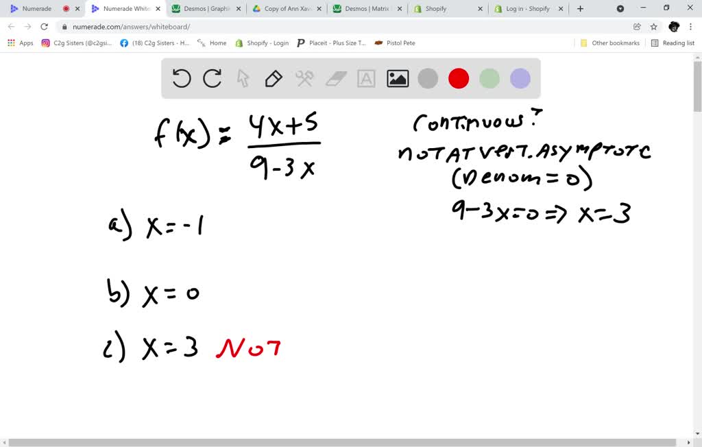 SOLVED: 5.a.State the three steps to checking if a function f(x is continuous at x =c. 1) 2) 3 ...