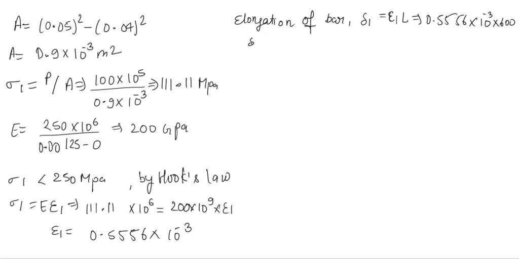 SOLVED: 3-16. Determine the elongation of the square hollow bar when it ...