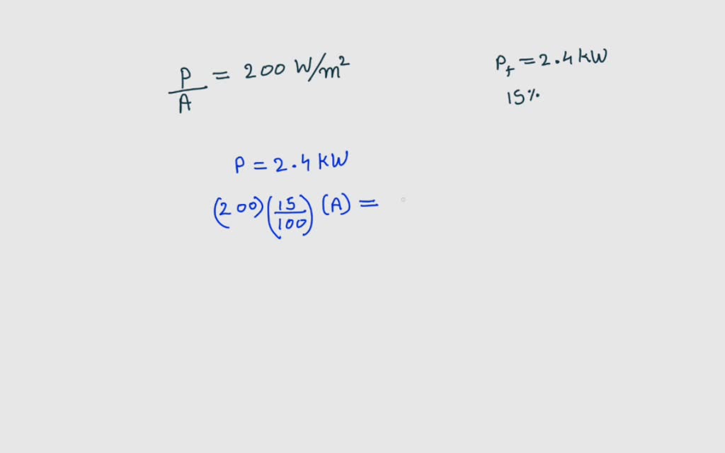 SOLVED: At a certain location, the solar power per unit area reaching ...