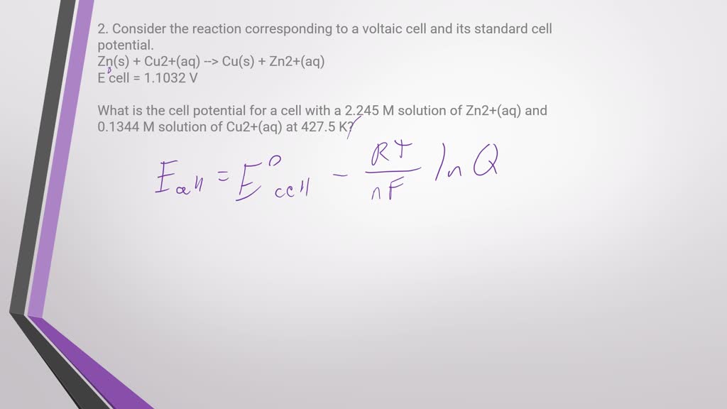 Solved 1 Write The Redox Reaction Represented By The Following Cell
