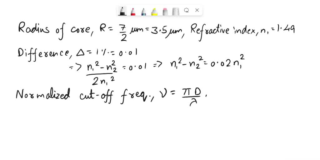 A single-mode step index fiber has a core diameter of 7 μm and a core ...
