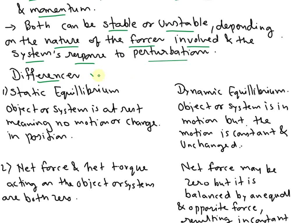 How is dynamic and static equilibrium similar and different? Provide at ...