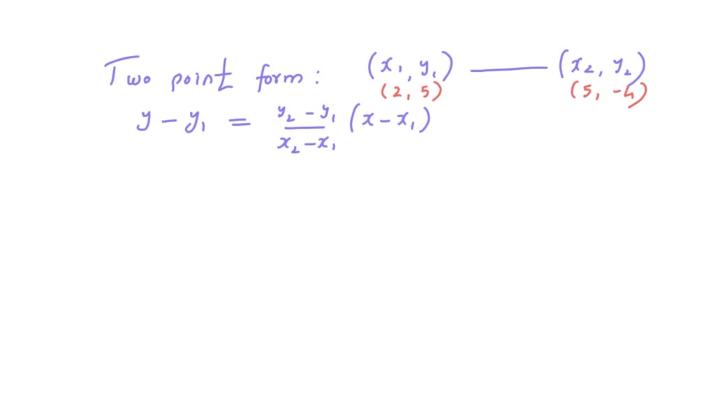 Problem Find The Equation Of A Straight Line Passing Through The