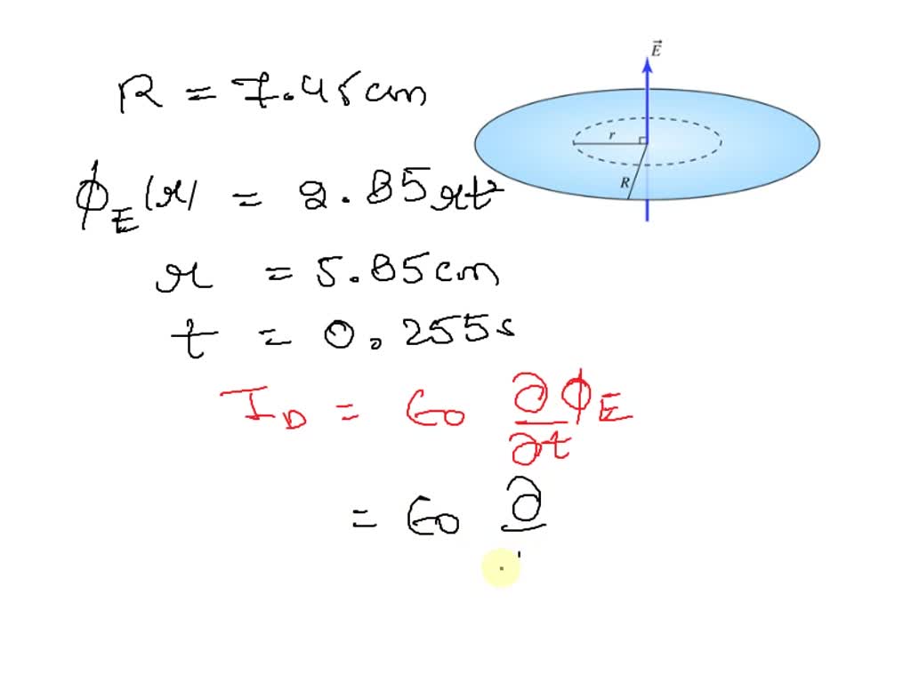 SOLVED: The circular region with radius R = 7.45 cm shown in the figure has an electric field ...