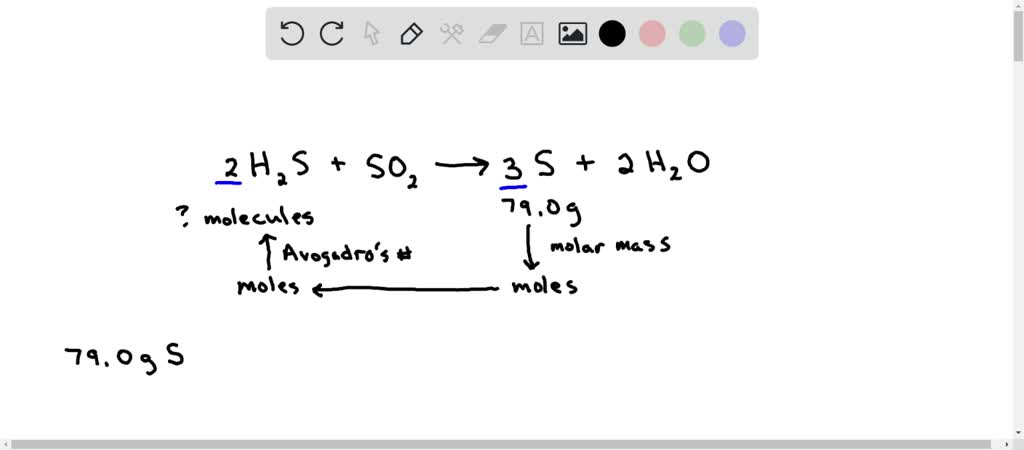 SOLVED: How many molecules of H2S are required to form 79.0 g of sulfur ...