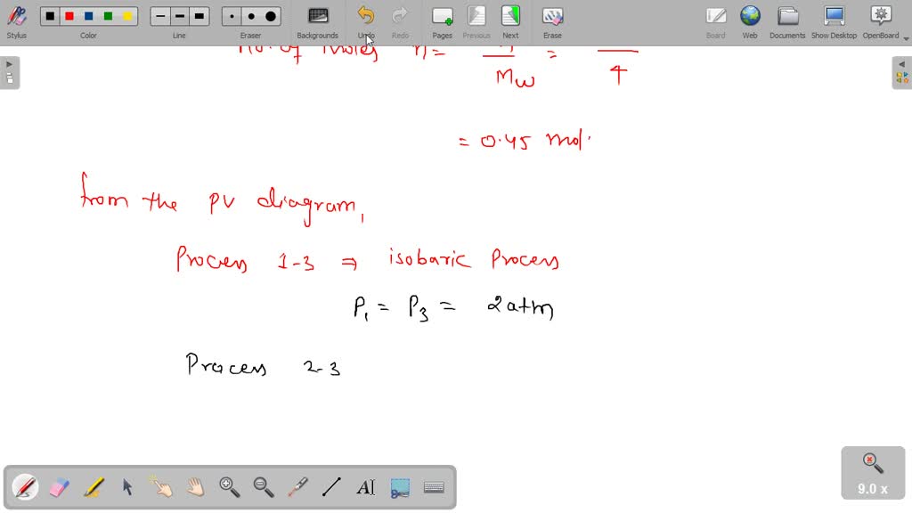 SOLVED: The figure (not to scale) shows a pV diagram for 1.8 g of ...