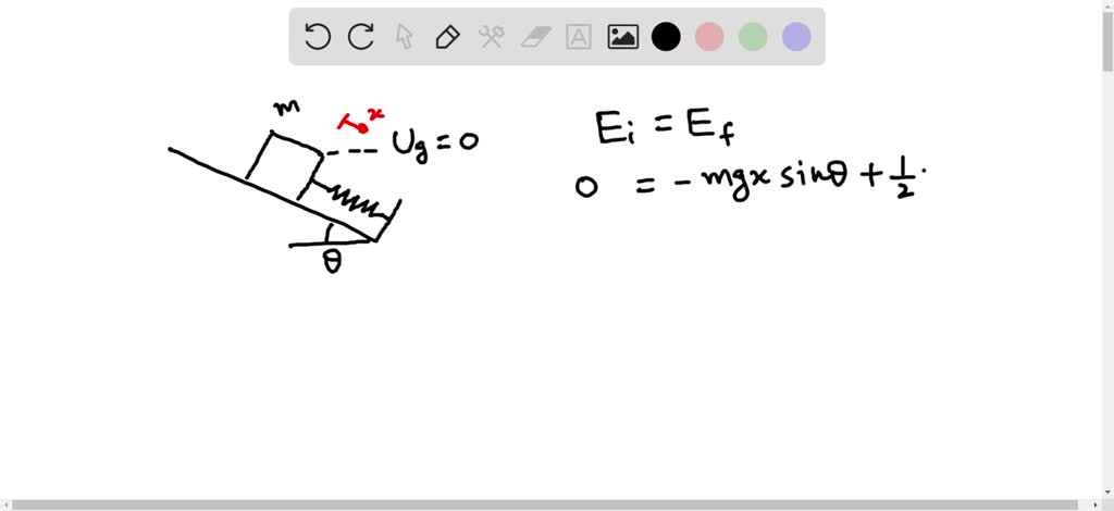 SOLVED: A block of mass m is placed on the frictionless inclined plane with an incline angle Î ...