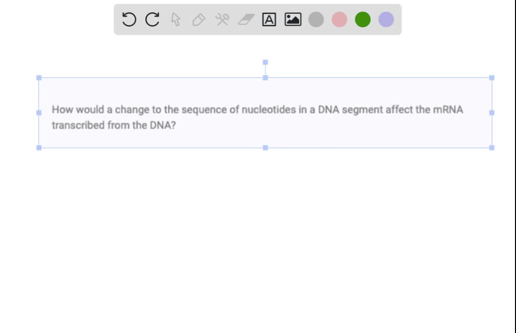 SOLVED: How would a change to the sequence of nucleotides in a DNA segment affect the mRNA ...
