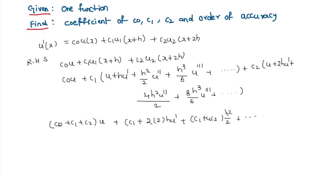 Solvedproblem Z Finite Difference Hand Calculations For The Unevenly Spaced Data In The 