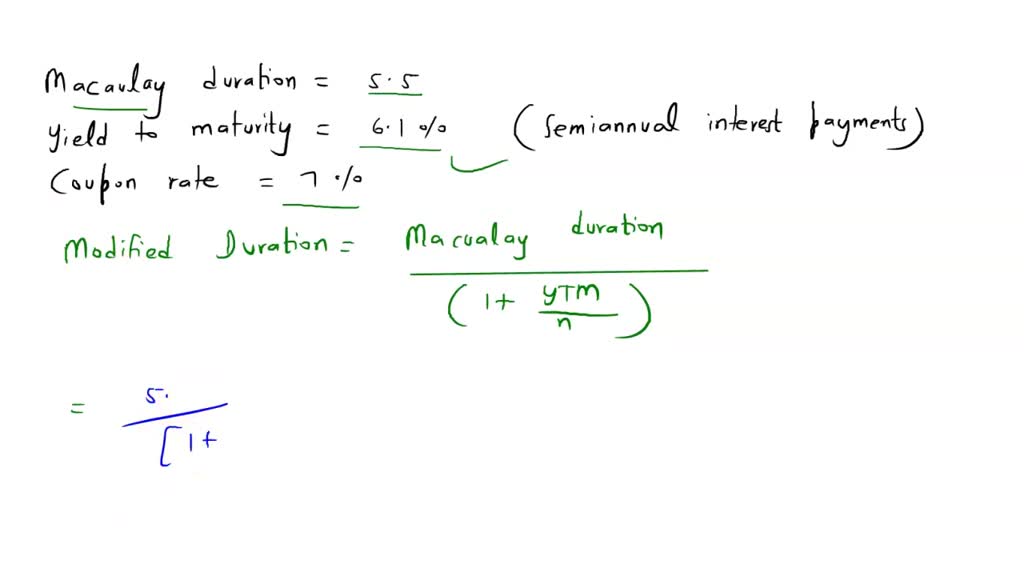 SOLVED: Using Duration (LO4, CFA3)Suppose the yield to maturity on the ...