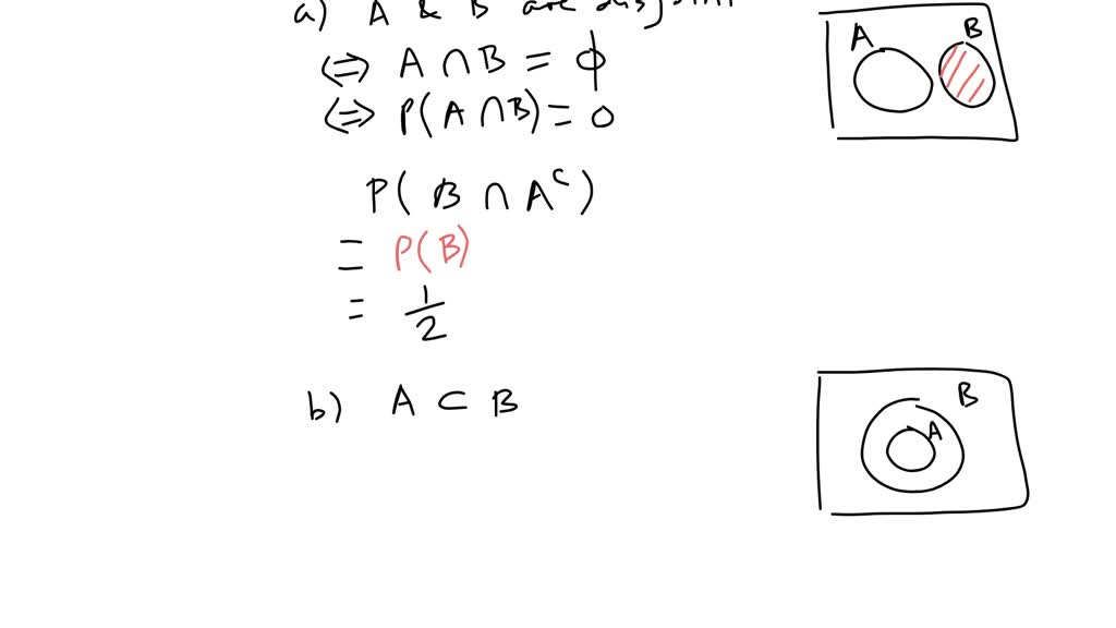 SOLVED: Consider two events A and B such that Pr (A) = 1/3 and Pr (B ...