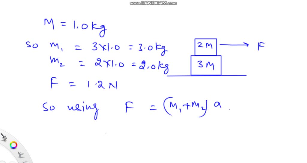 SOLVED: 13 Two blocks are accelerated across horizontal frictionless surlace shown Frictional ...