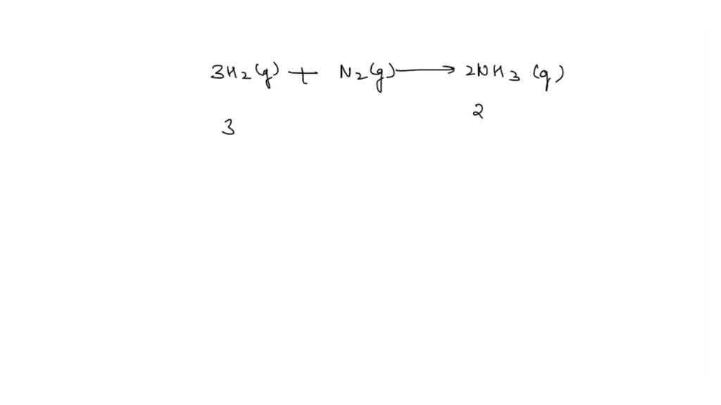 SOLVED: Consider the following balanced reaction between hydrogen and nitrogen to form ammonia ...
