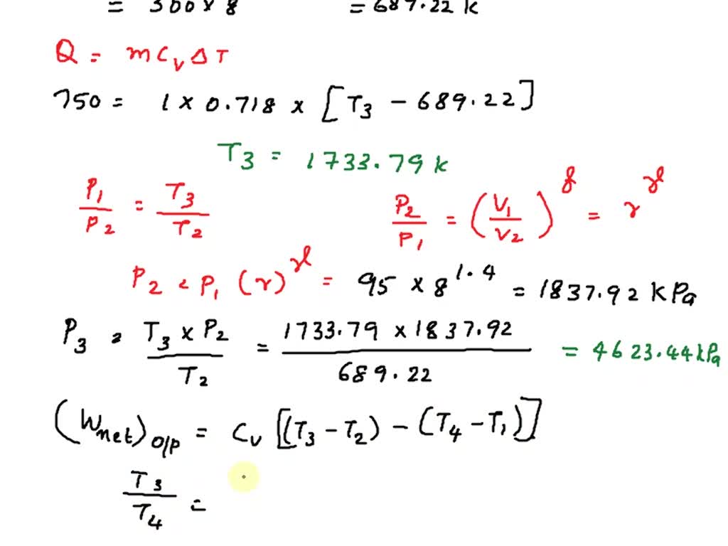 SOLVED: An ideal Otto cycle has a compression ratio of 8. At the ...