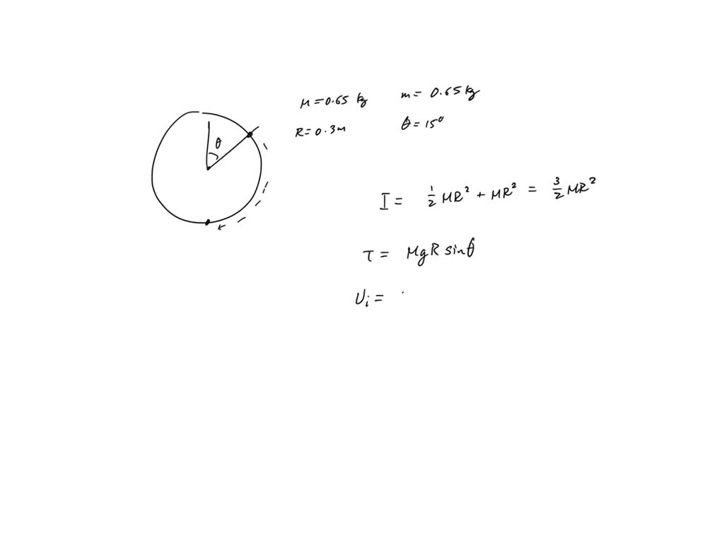SOLVED: A solid disk of mass M=0.600 kg and radius R=0.250 m is suspended vertically and is free ...