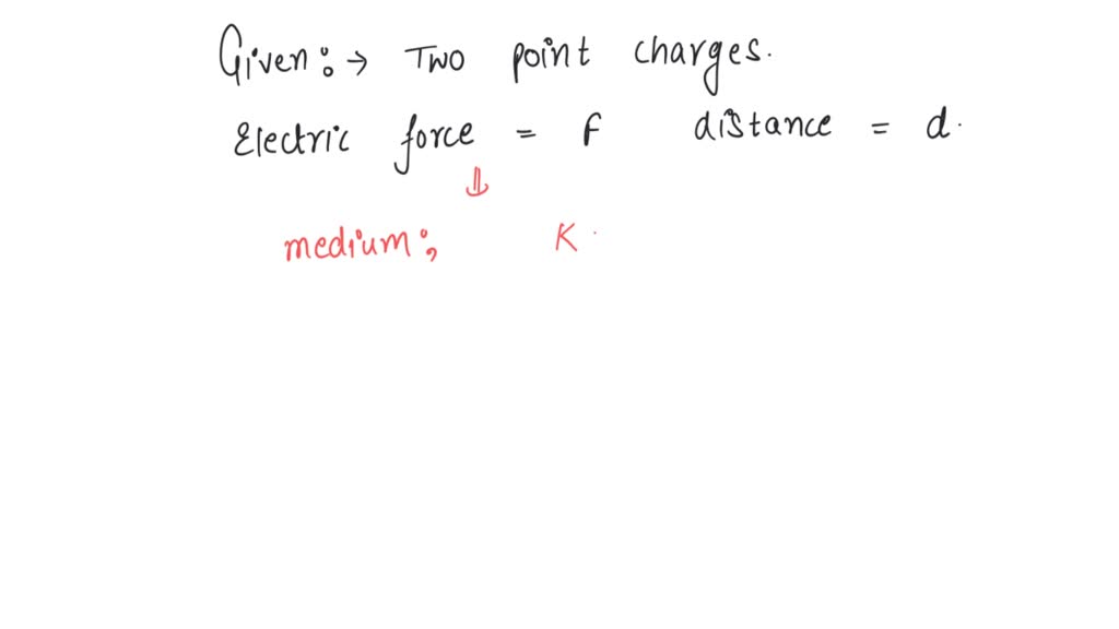 SOLVED: The electric force between two point charges separated by a ...