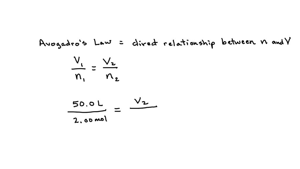 SOLVED: A gas, behaving ideally, fills a fixed pressure and temperature container at a volume V1 ...