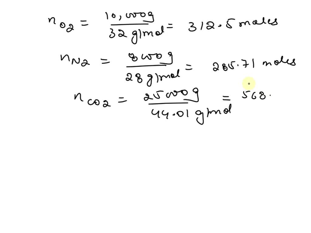 SOLVED: A vessel contains 10 kg of oxygen, 8 kg of nitrogen and 25 kg of carbon dioxide at 375 k ...