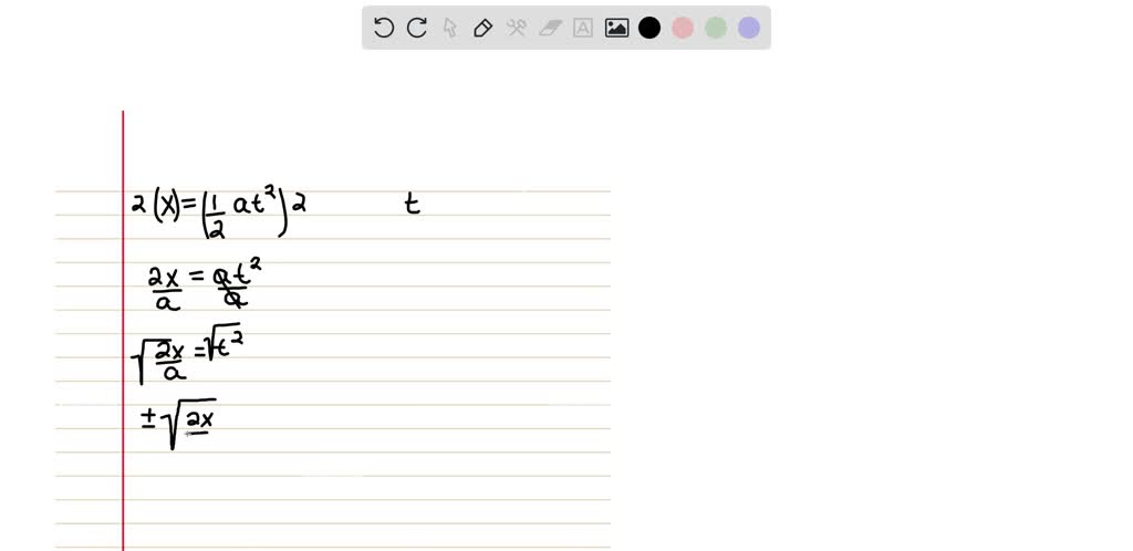The formula represents the distance x traveled by an object with ...