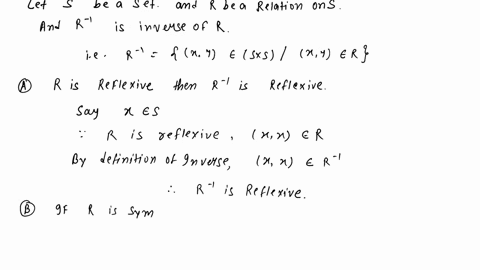 3 the inverse of a relation r on a set a is defined by r 1...