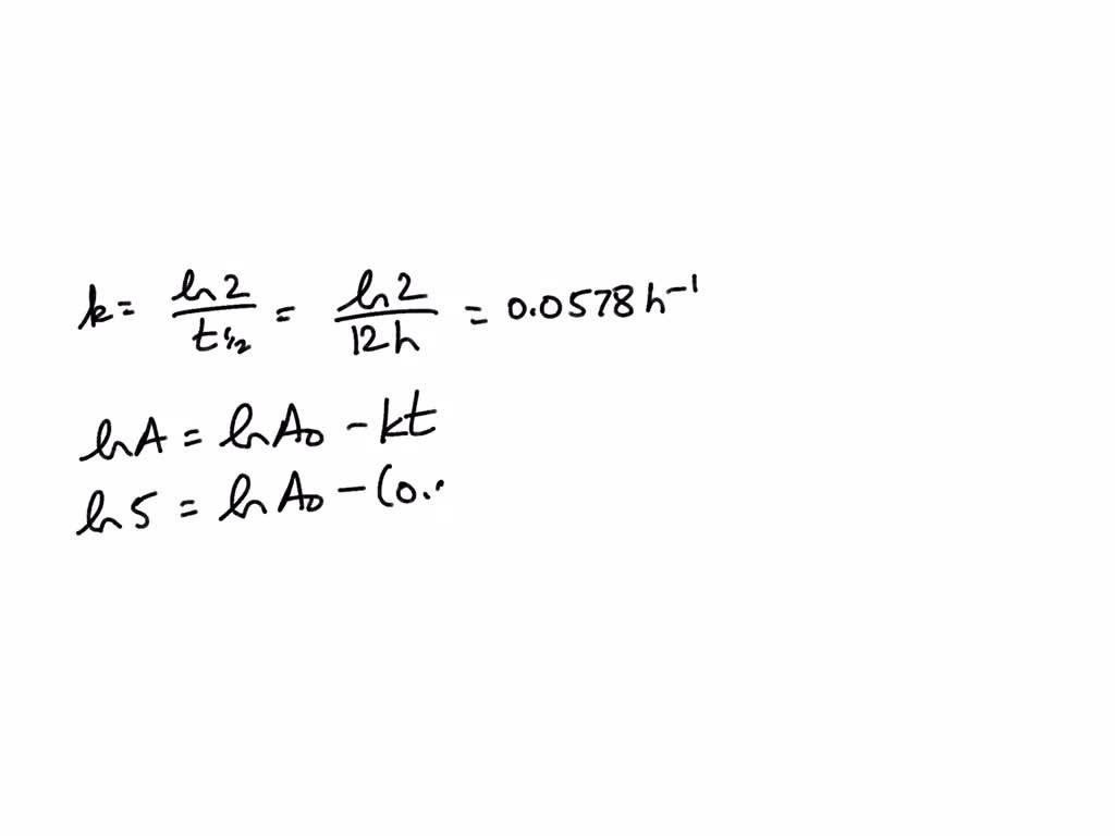 SOLVED: Potassium-42 has a half-life of 12 hours If a sample of ...