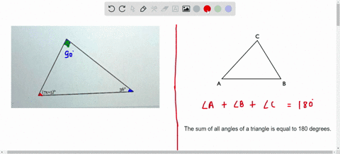 the measures of the angles of a triangle are shown in the figure below ...