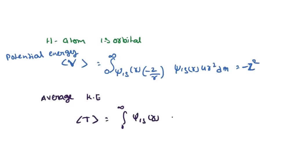 Solved Calculate The Expectation Value For The Potential Energy Of The