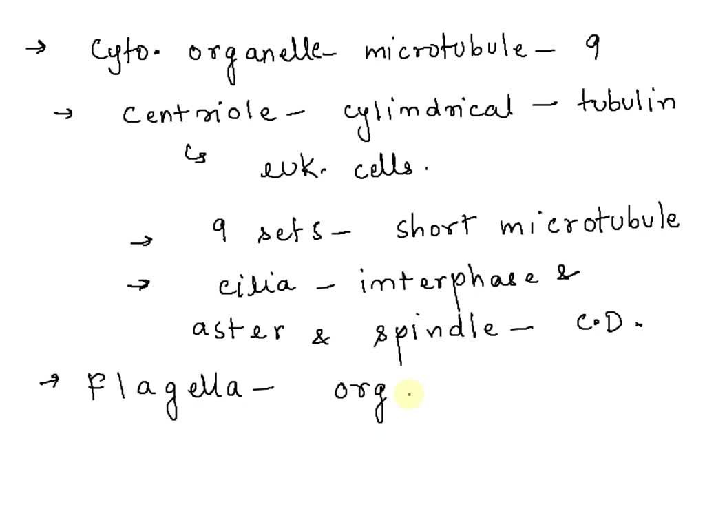 SOLVED: These cytoplasmic organelles consist of microtubules arranged ...