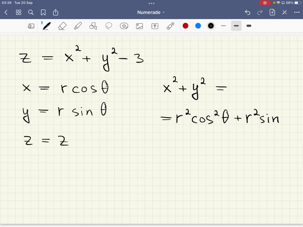 Find an equation in cylindrical coordinates for the surface represented ...