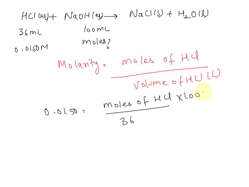 SOLVED: A 100.0 mL solution of NaOH reaches the equivalence point when 36.01 mL of a 0.0150 M ...