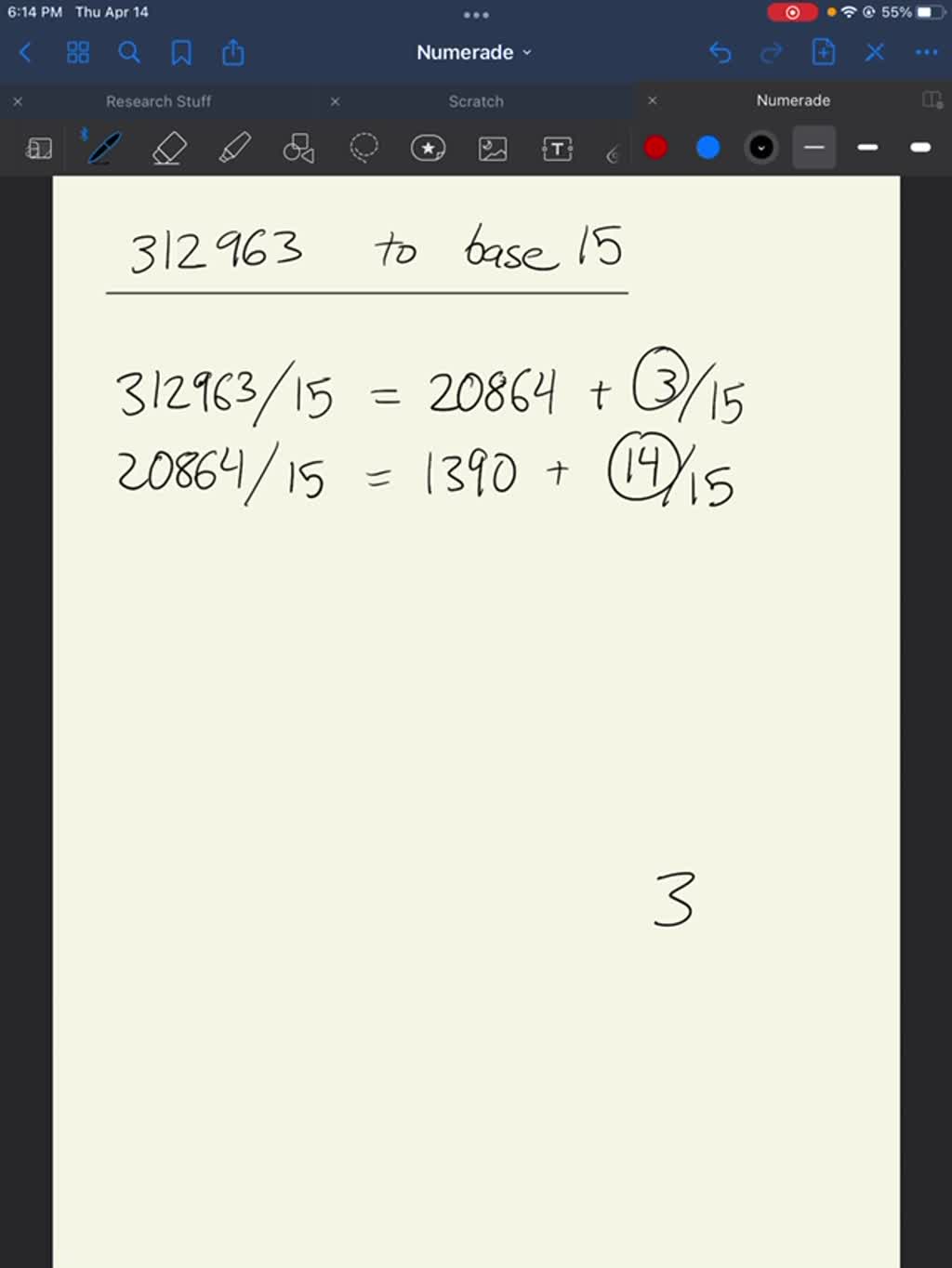 SOLVED: Convert the number 312963 (base 10) to base 13 as below. Use ...