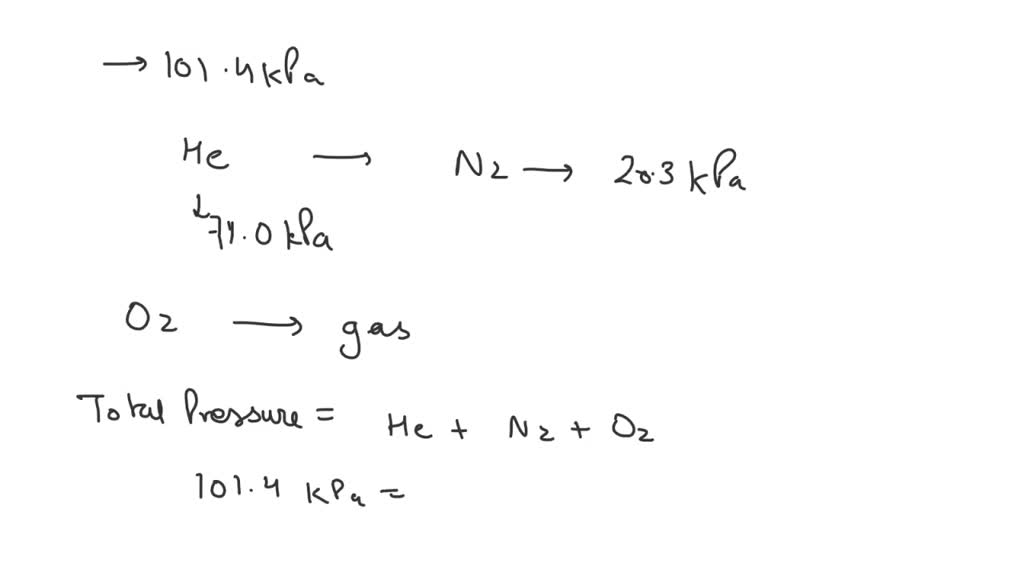 SOLVED: A breathing mixture used by scuba divers contains helium, oxygen, and nitrogen. What is ...
