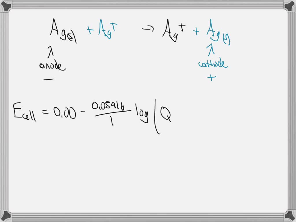 SOLVED: A concentration cell consists of two Ag/Ag half-cells. In half ...