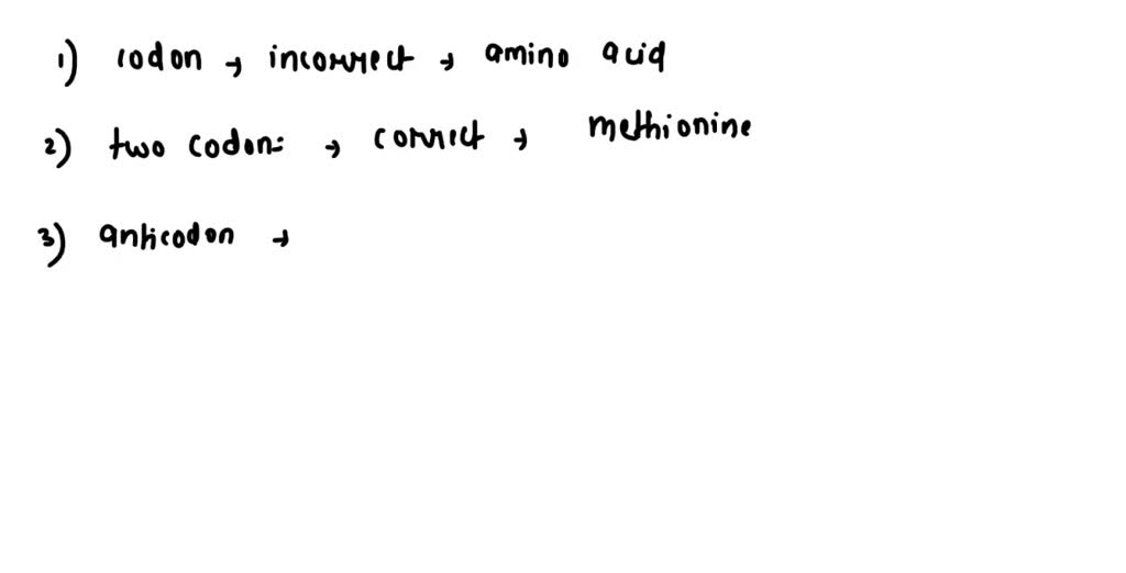 SOLVED: Which statement about codons is correct? One codon may code for more than one amino acid ...