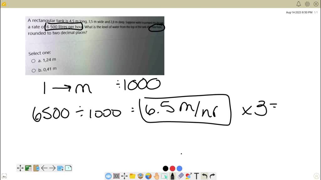 SOLVED: Rectangular tank is 4.5 m long, 3.5 m wide, and 2.8 m deep ...
