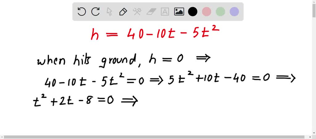 A ball is dropped from a height of 40 meters. Calculate the time it ...