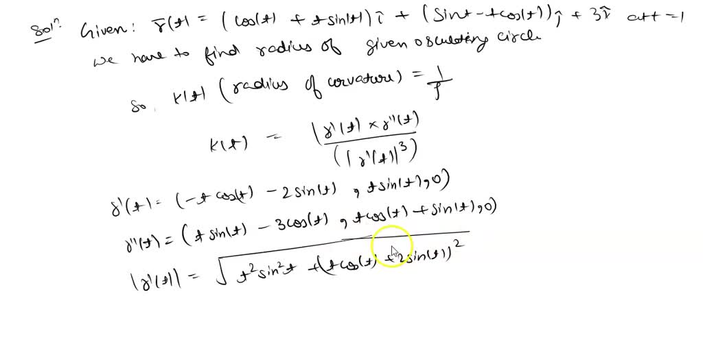 SOLVED: Find the circumference of circle of radius from the parametric ...