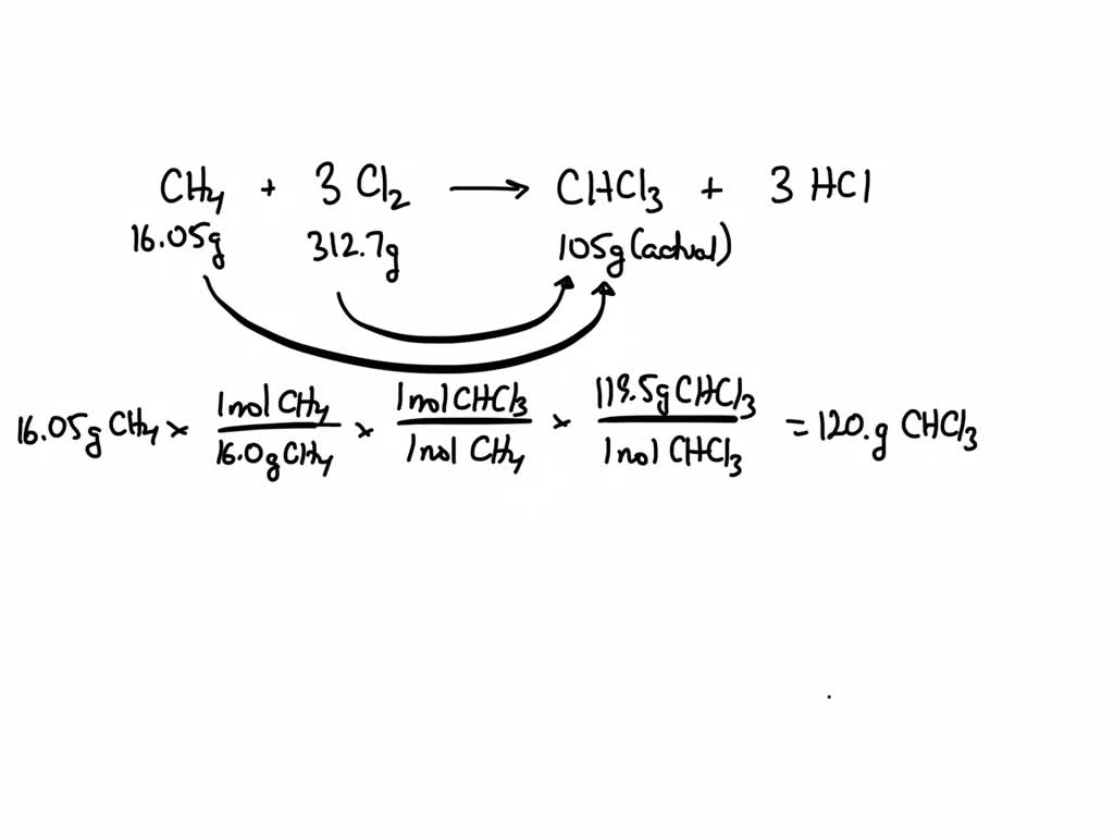 SOLVED: Consider the balanced chemical equation below: CH4 (g) + 3Cl2 ...